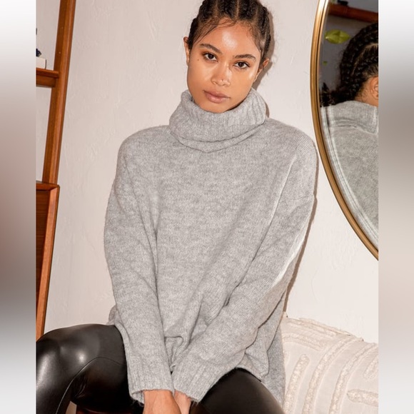 Lulus | Sweaters | Lulus Favorite Dream Heather Grey Turtleneck Sweater ...